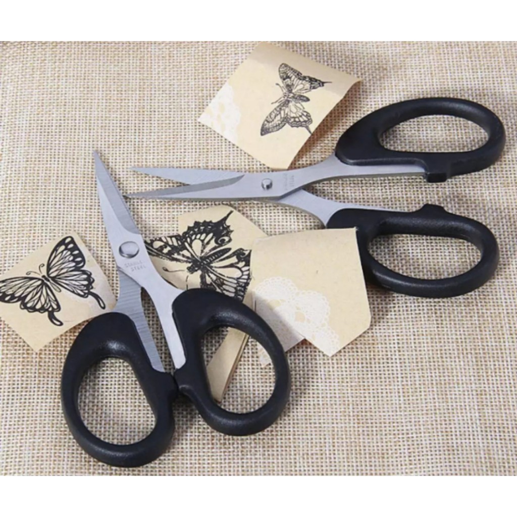 Stainless Steel Scissors Small Cut Stationery Scissor 1PC | Shopee ...