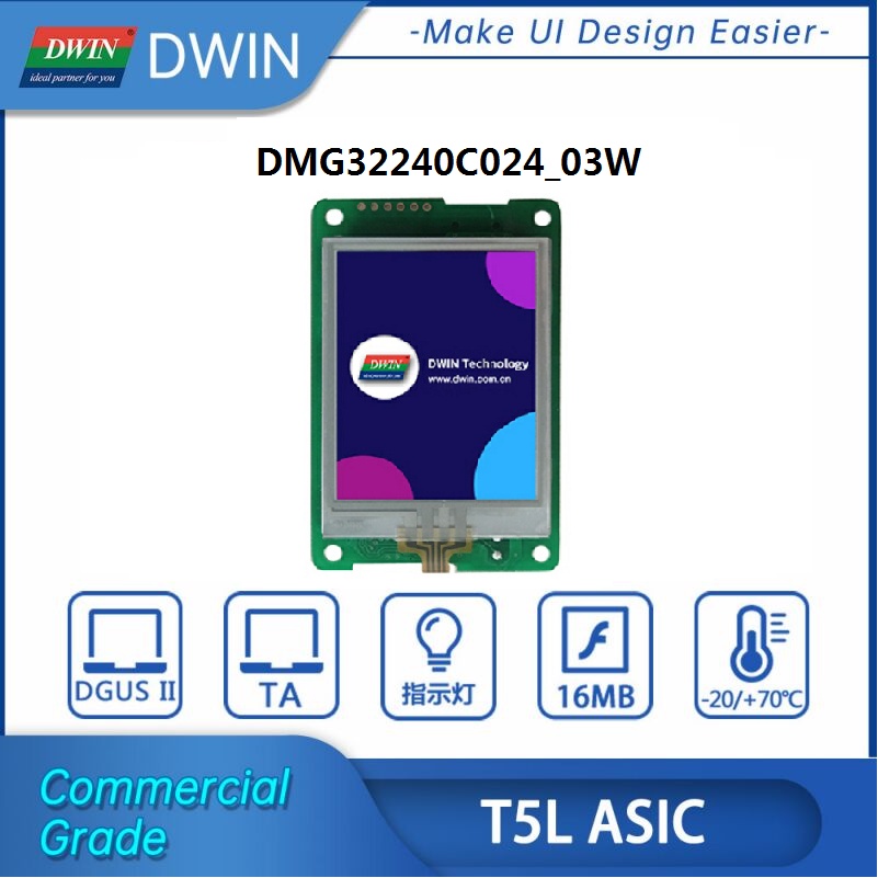 DWIN 2.4 Inch 320*240 Resolution HMI Touch Screen Commercial Grade UART TN-TFT-LCD Smart Display ...
