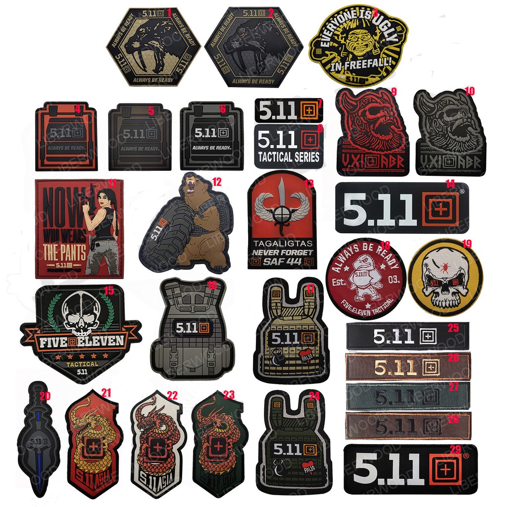 3D Military Embroidery 511 Patch PVC Badges Military & Tactical Army ...