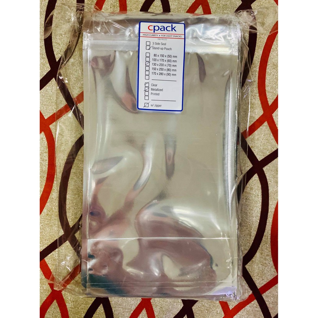 CPACK STANDUP POUCH PACKAGING HALF CLEAR HALF METAL 13x23 | Shopee ...