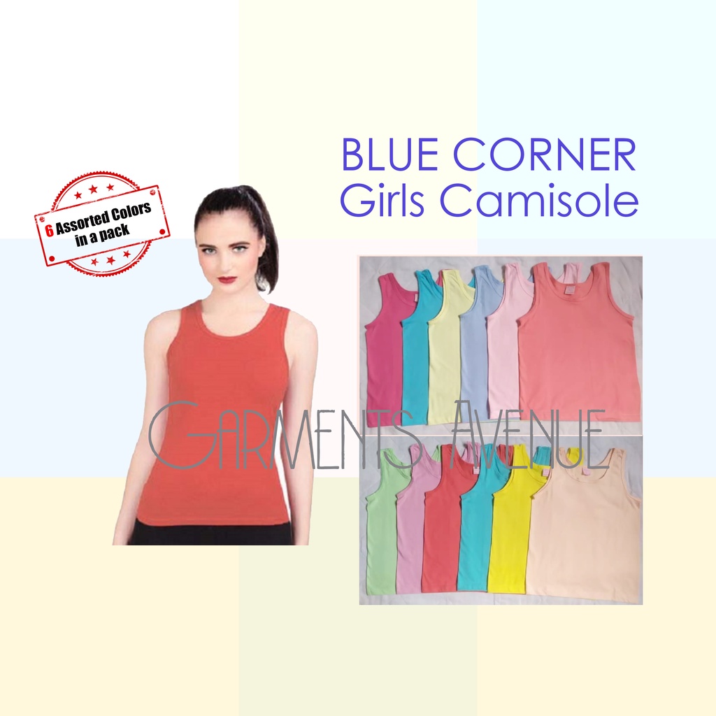 BLUE CORNER LADY / CAMISOLE / GIRLS SANDO Assorted Colors - 6pcs ...