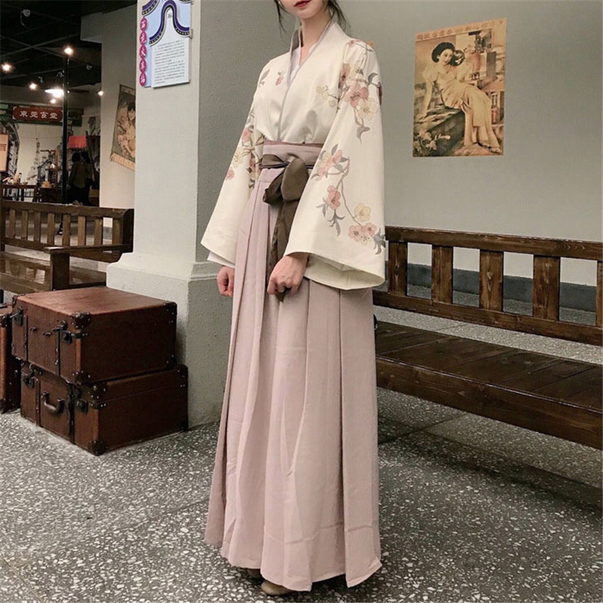 Japanese Kimono Dress Women Cardigan Yukata Haori Sakura Kawaii Girls Japan Style Streetwear ...