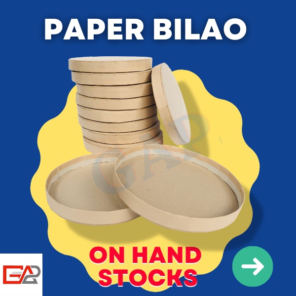 14 inches ON HAND Paper Bilao with Cover/Lid 10 pcs/order Kraft Carton ...