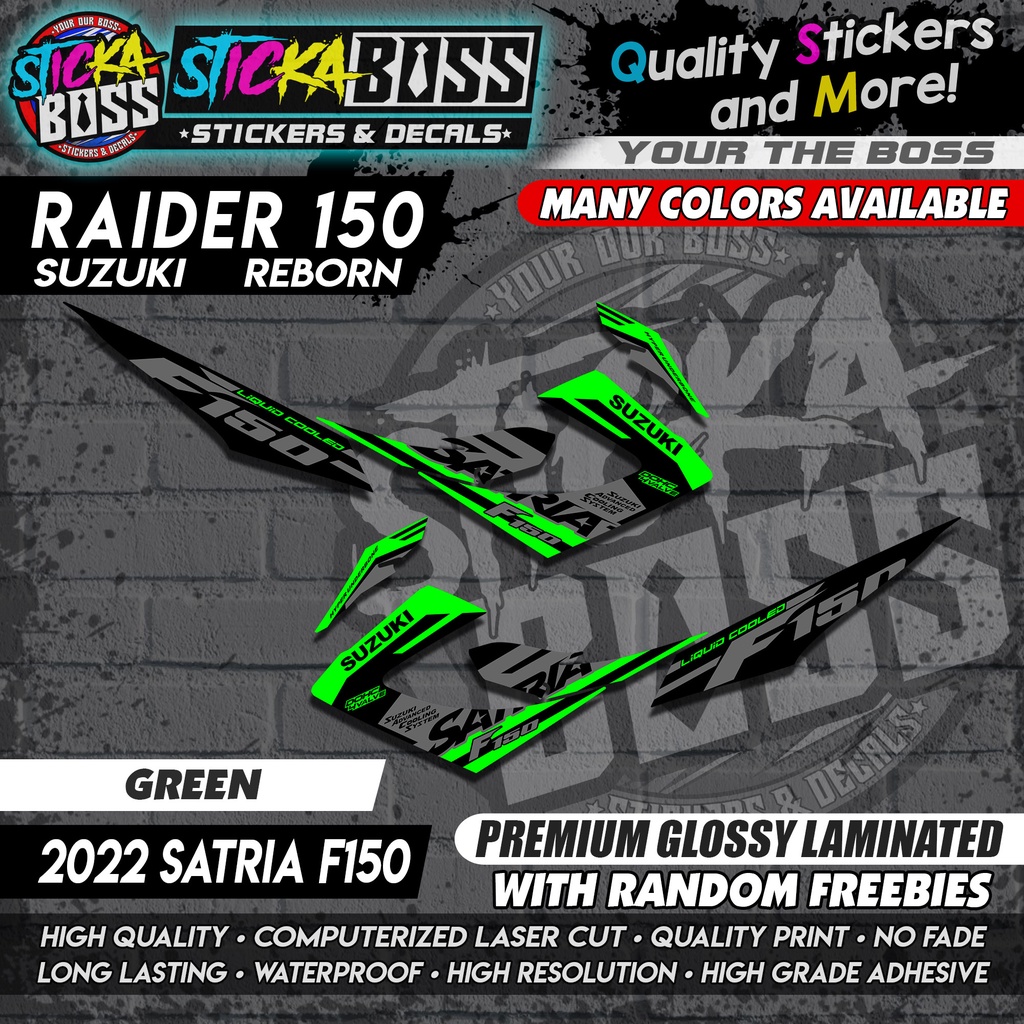Suzuki Raider 150 Reborn Stock Decals GREEN ( 2022 Satria F150 )【WITH ...