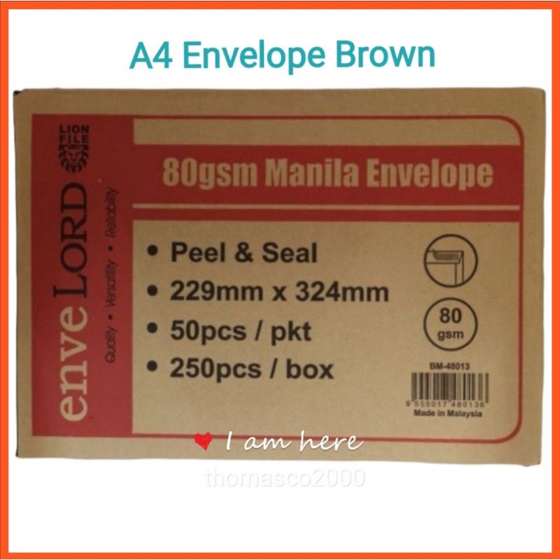 A4 Brown Envelope 9" x 12.75" (250pcs) Brown A4 Letter Cover 229mm x ...