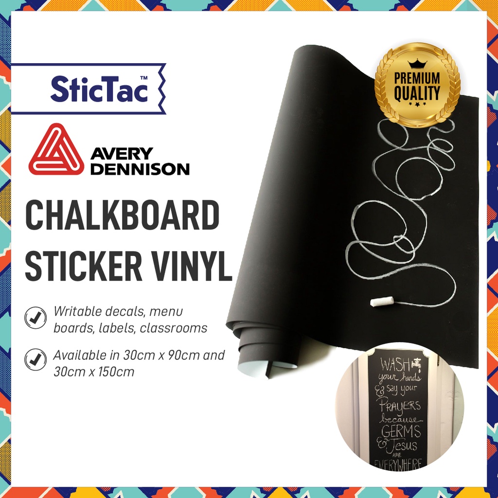 BLACKBOARD STICKER CHALKBOARD STUDY EASY TO ERASE REMOVABLE VINYL ...
