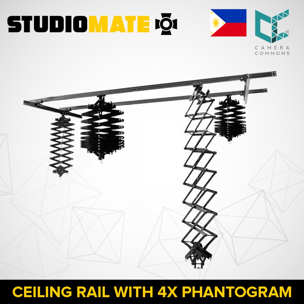 STUDIOMATE SM42 3m x 3m Ceiling Track Railing System with 4 Phantogram ...