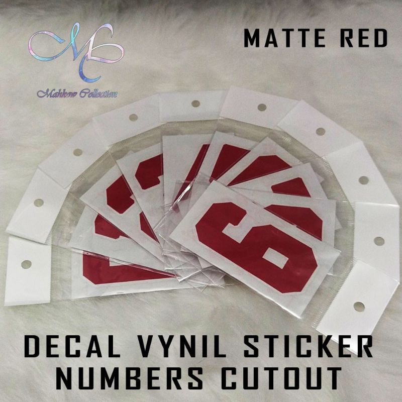 DECAL VYNIL STICKER- NUMBERS CUTOUT RED" by Mahkow Collection | Shopee ...