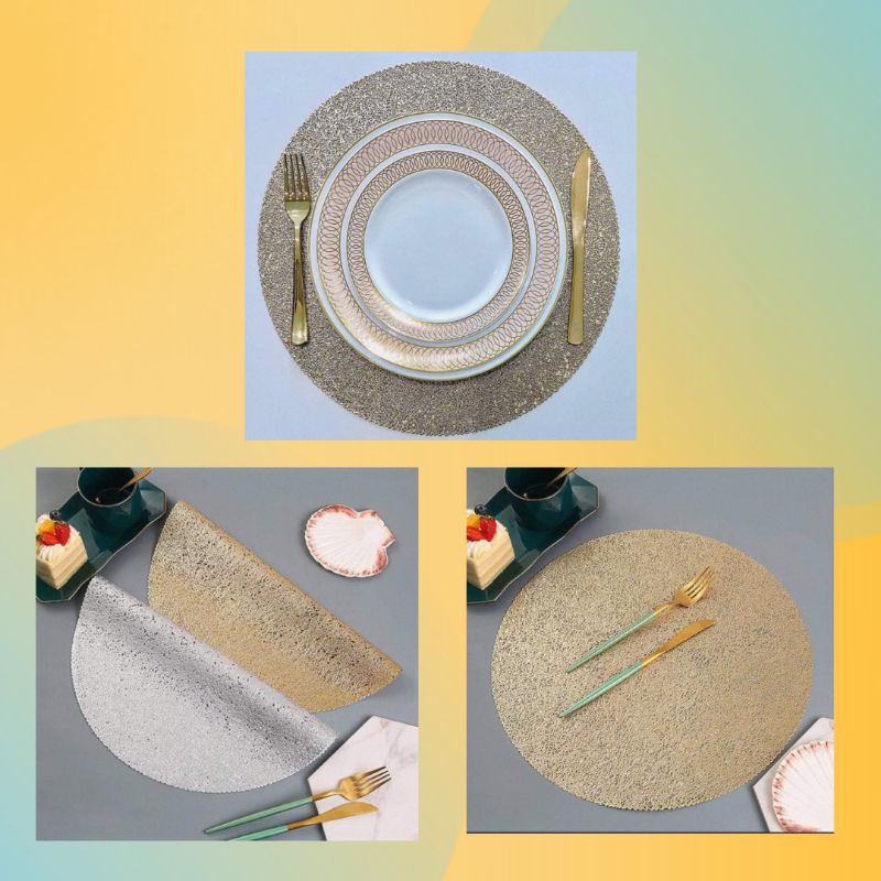 CLASSY MODERN ROUND PLACEMAT DESIGN NO.3 ( GOLD AND SILVER ) | Shopee ...