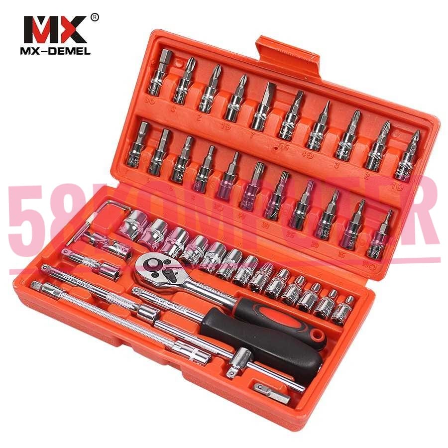 Shock Wrench 46 in 1 socket gator grip Wrench set Screwdriver set Car ...