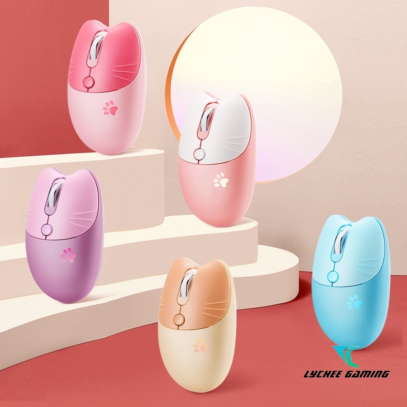 M3 cute cat Handy wireless mouse Sakura Pink Cartoon animal cat shape ...