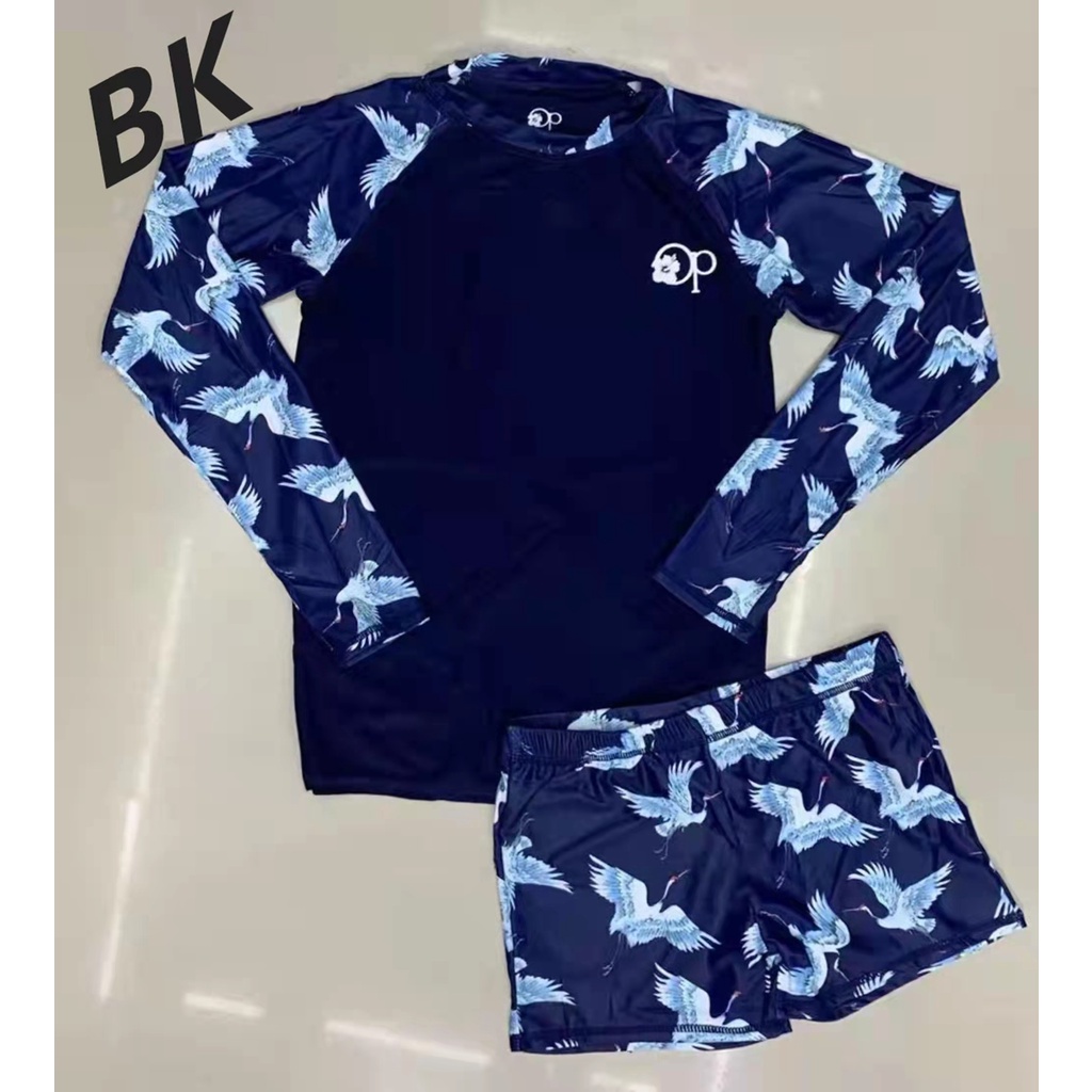 New op flower longsleeves rush guard teron for girls swimwear ...