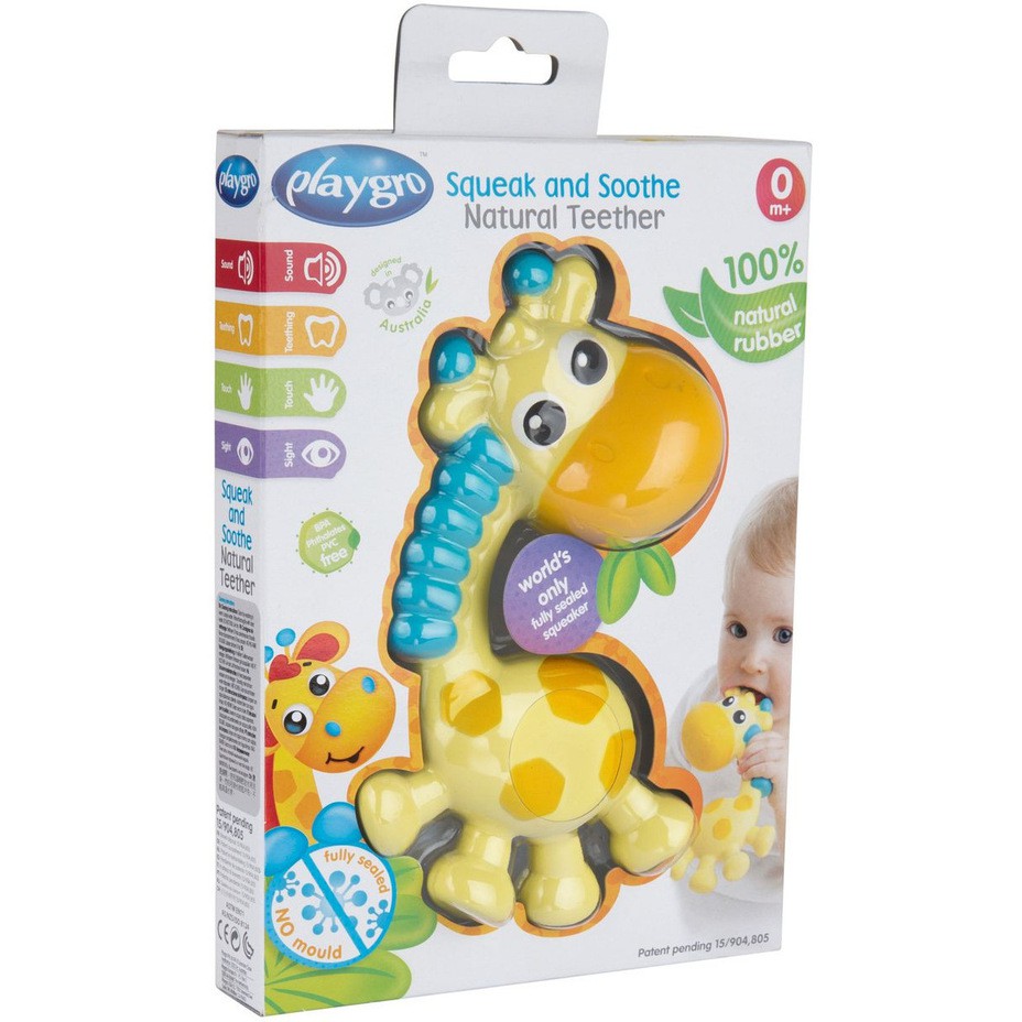 Playgro Squeak And Soothe Natural Teether | Shopee Philippines