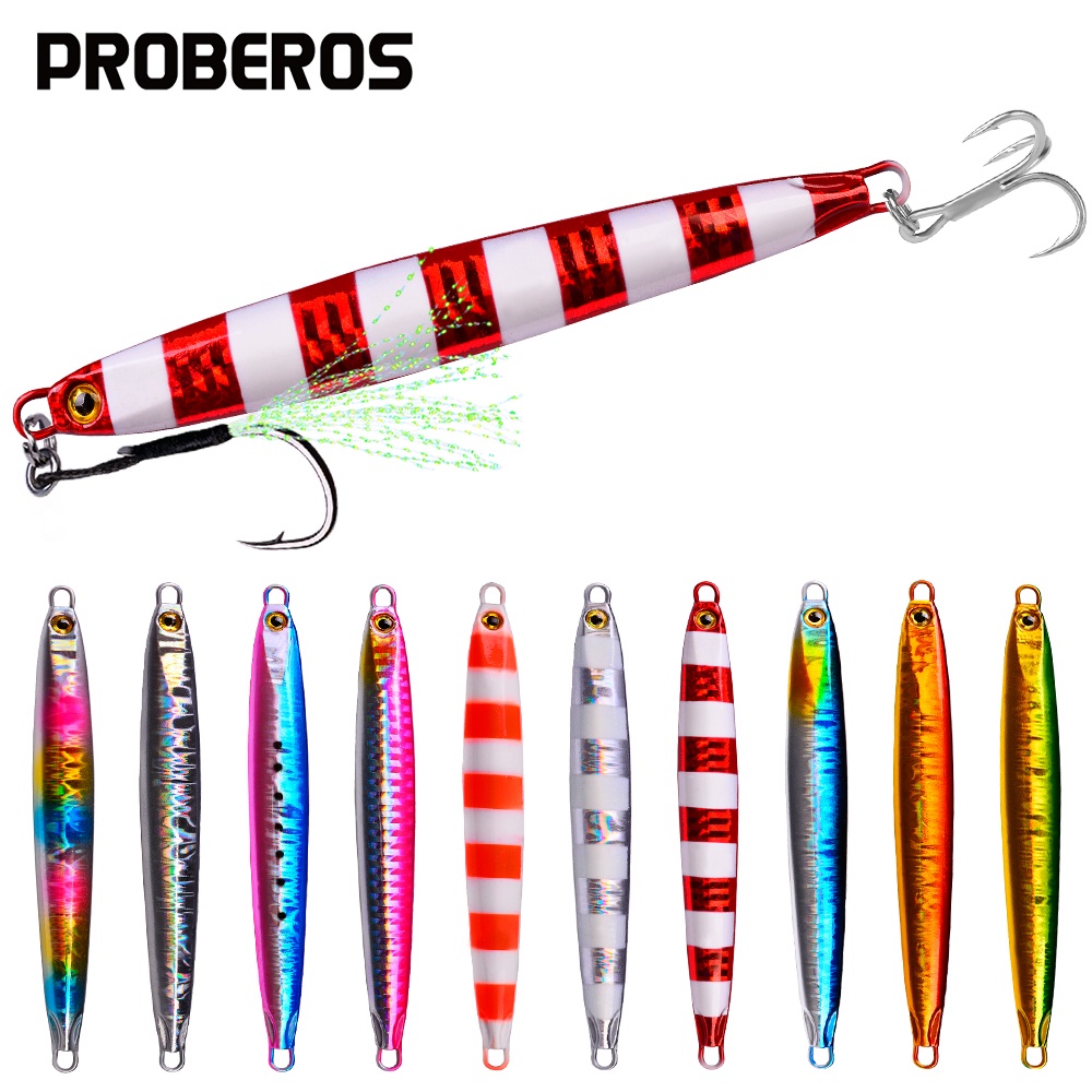 [Ready Stock] 1PC Slow Cast Jigging Bait 10g-20g-30g-40g-60g Long Metal Jig Fishing Lure ...