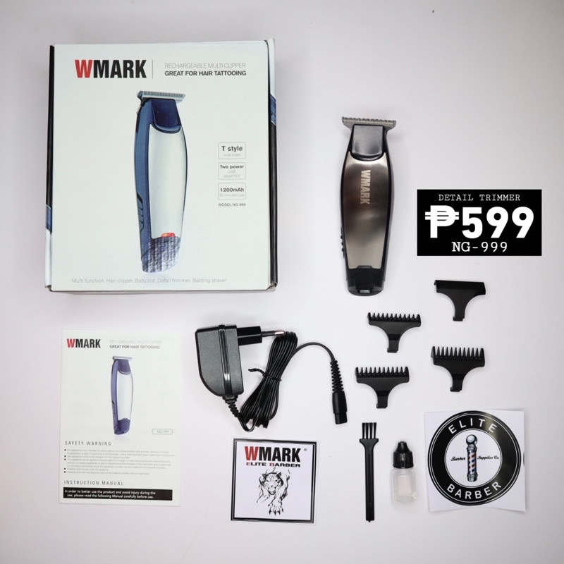 Wmark Rechargeable Hair trimmer Detailer ng 999 balding shaver Elite ...