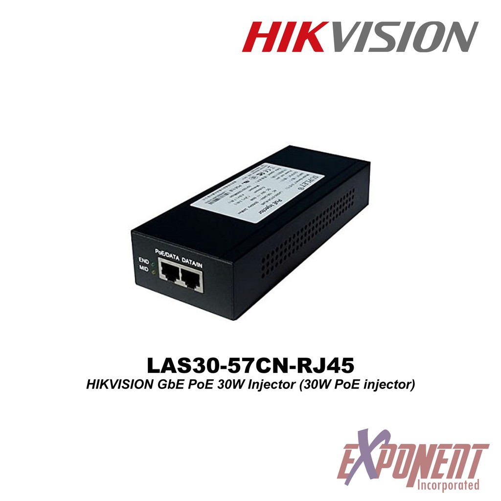 LAS30-57CN-RJ45 - HIKVISION GbE PoE 30W Injector (30W PoE injector ...