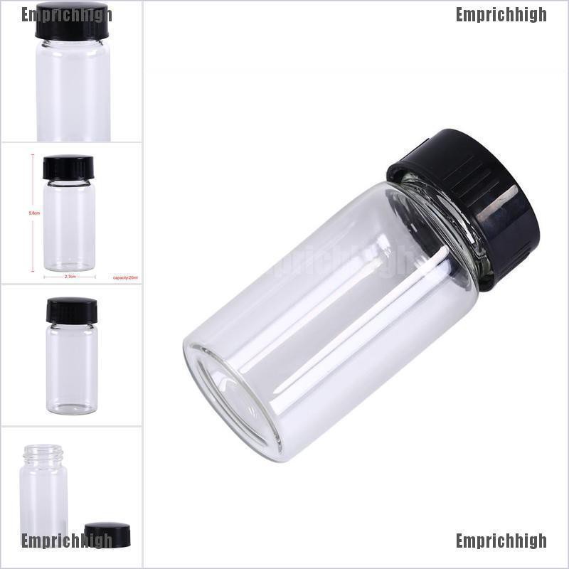 QrhYK 1pcs 20ml small lab glass vials bottles clear containers with ...