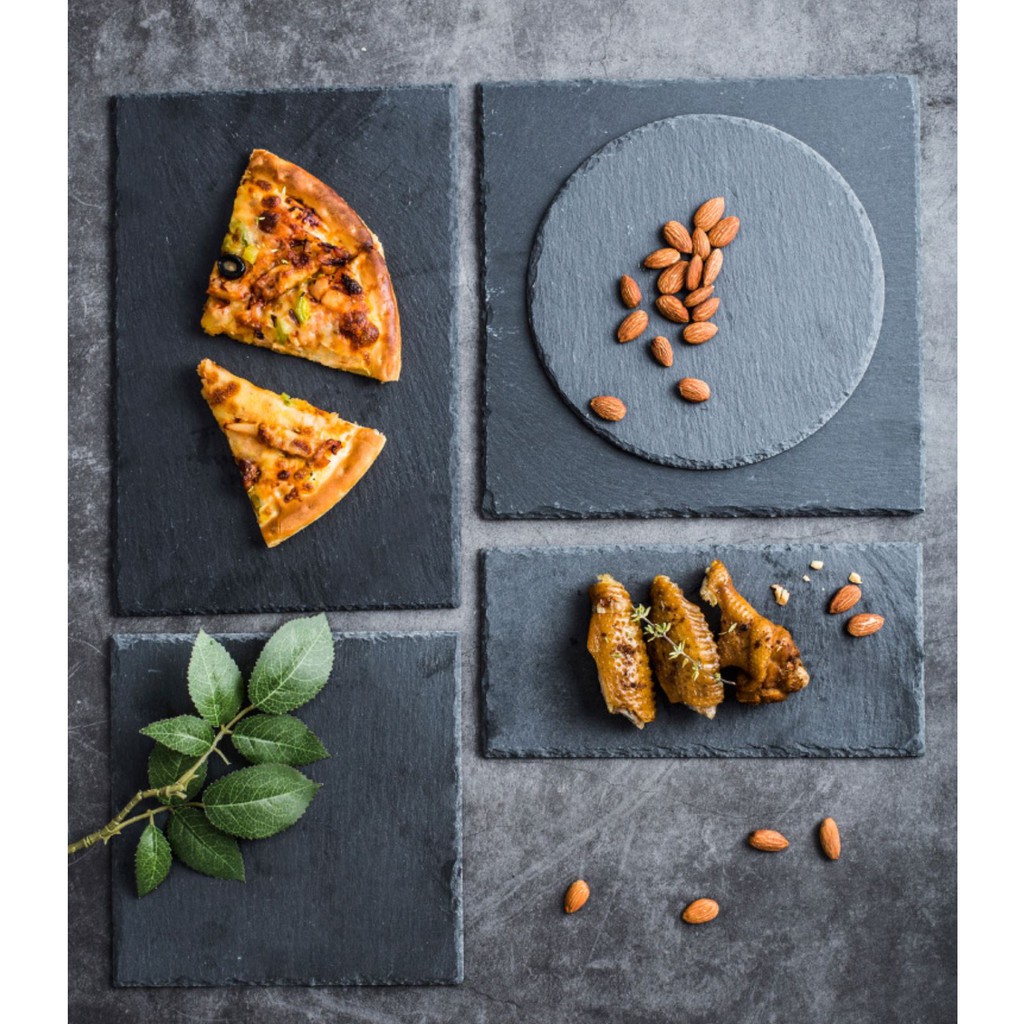 Black Slate Tray/ Black Stone Plate | Shopee Philippines