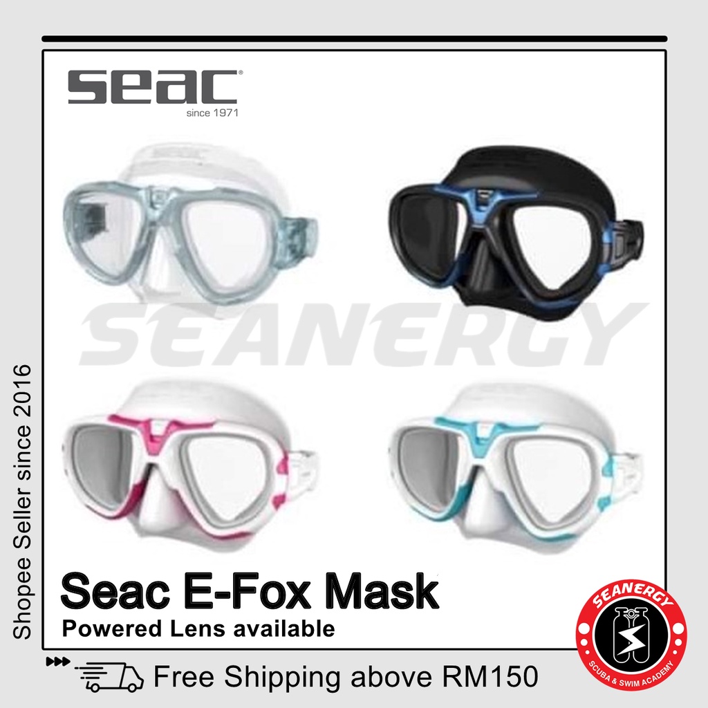 SEAC E-FOX ASIAN FIT MASK OPTICAL LENS OPTION FOR SCUBA DIVING ...