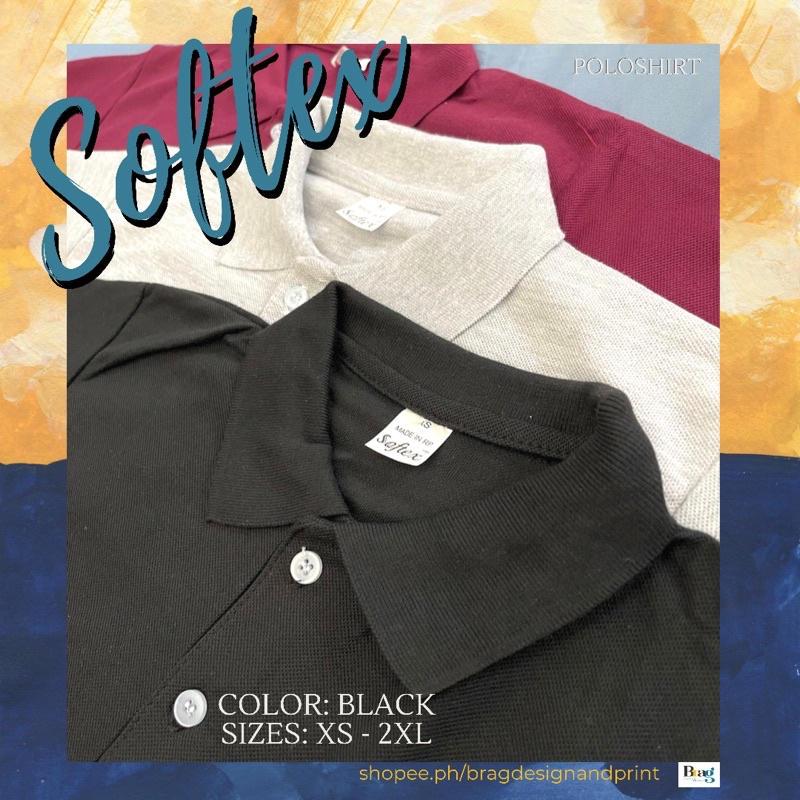 SOFTEX BLACK | Plain HONEYCOMB POLOSHIRT | Shopee Philippines