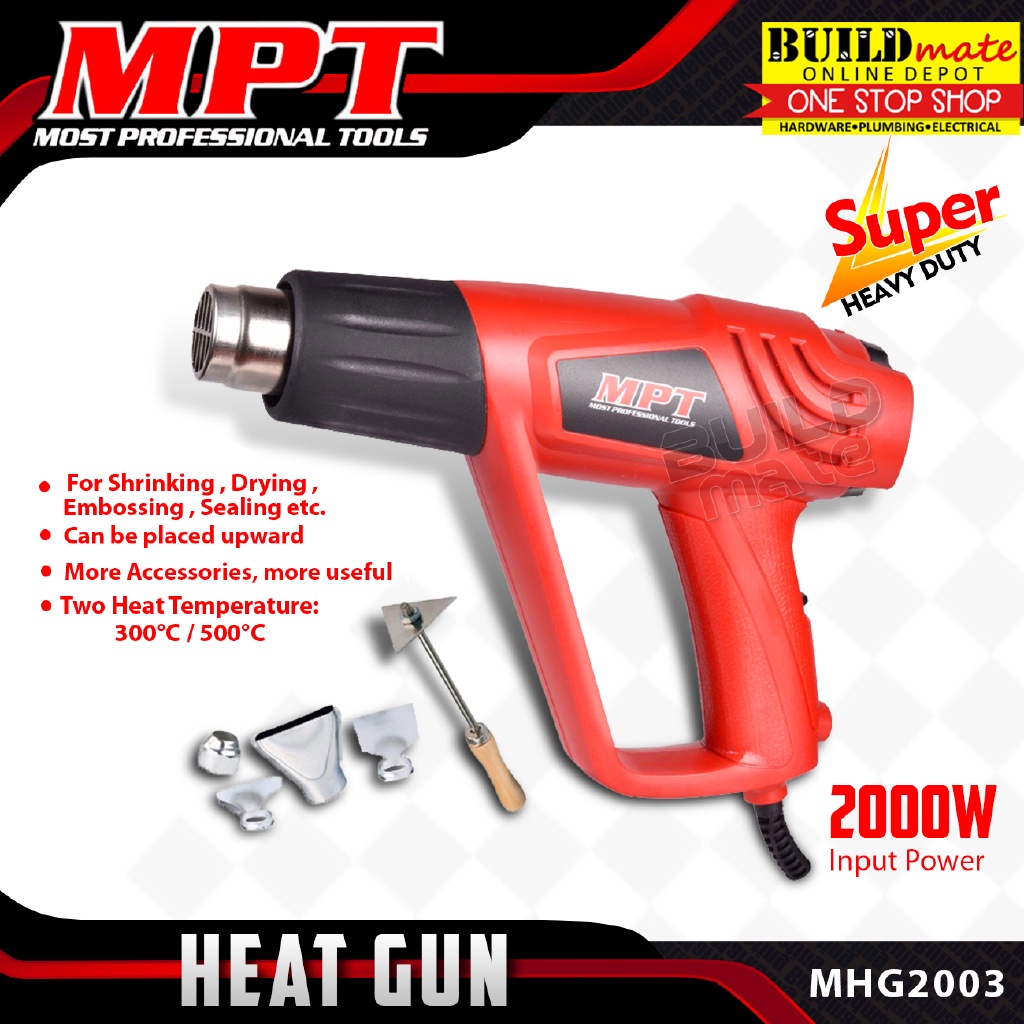 MPT Hot Air Heat Gun Hot Shrink Selaer PVC Bender 2000W MHG2003 Most ...