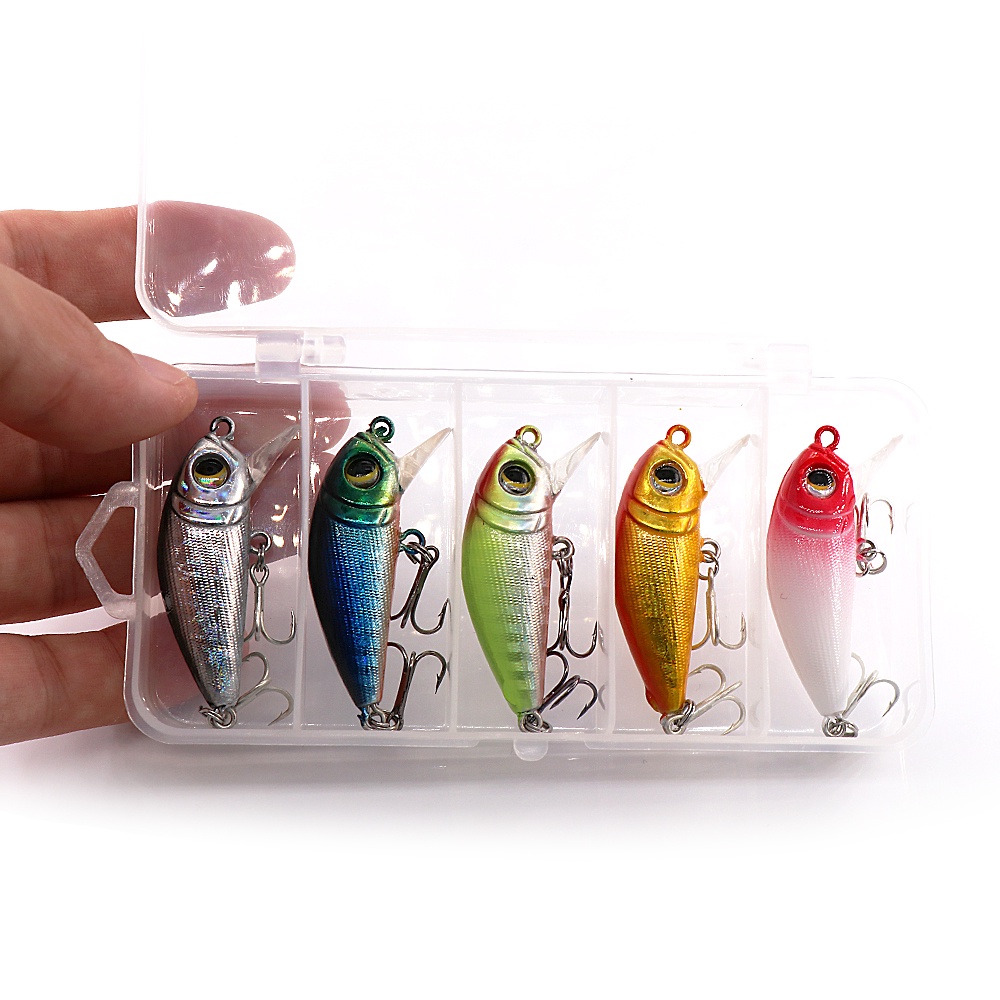 Fishing Lure Slow Sinking Minnow 4.5cm 5g Hard Artificial Bait 3D Eyes Crankbait Wobblers ...