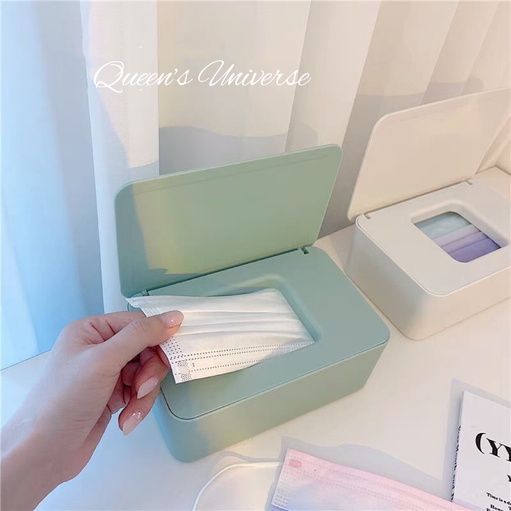 CLEARANCE Face Mask Storage Box Organizer Tissue Holder with lid cover ...