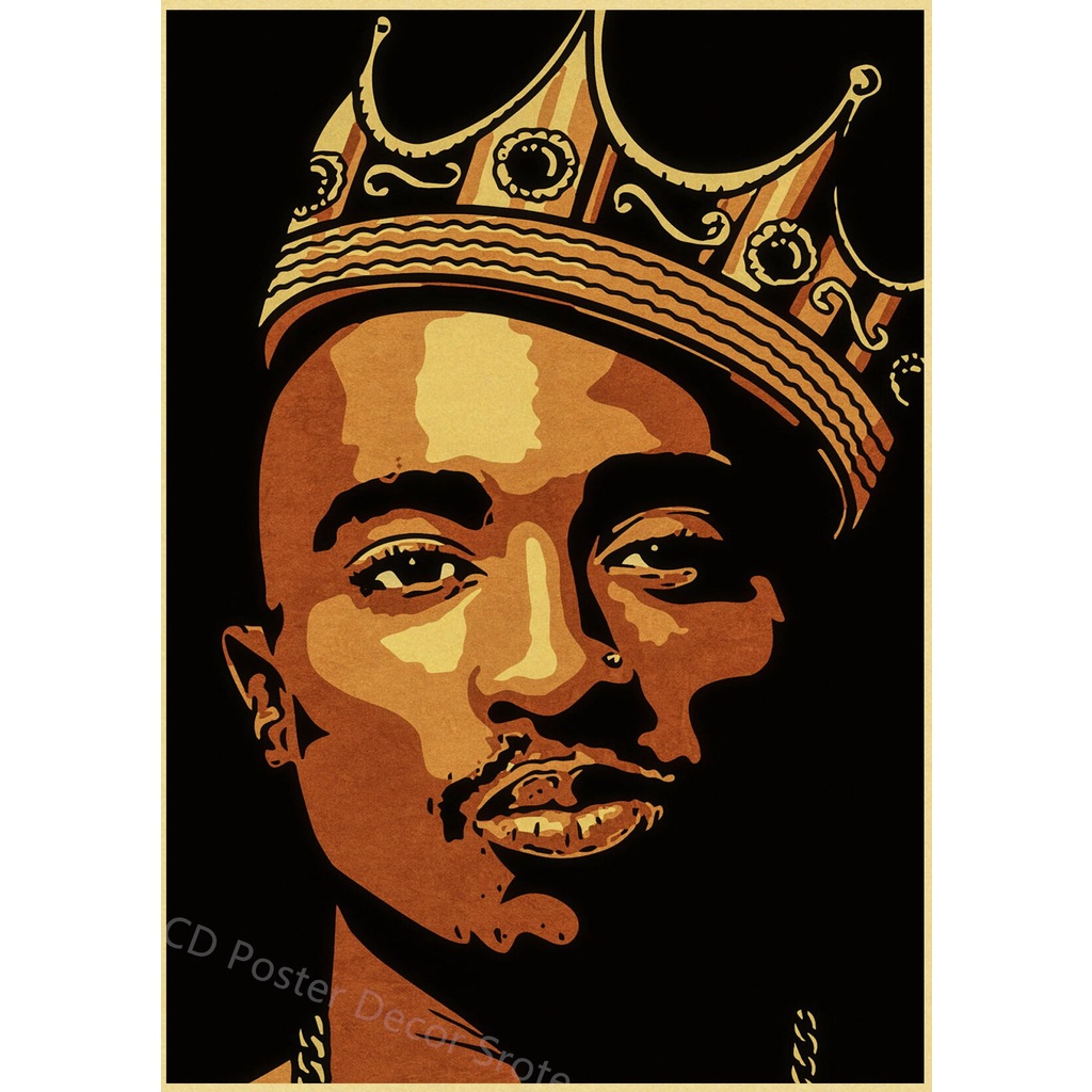 Hip Hop Singer Tupac Retro Poster Kraft Paper 2PAC Prints Posters ...