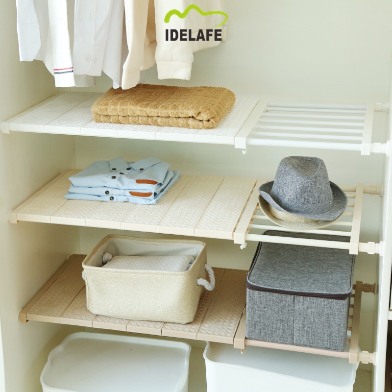 Idelafe Adjustable Closet Shelf Storage Racks, Nail Free Wardrobe ...