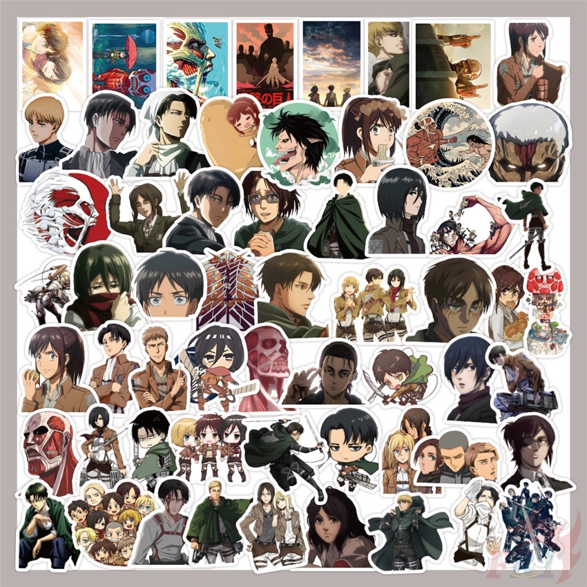 56Pcs/Set ☆ Attack on Titan Stickers ☆ DIY Fashion Decals Doodle ...
