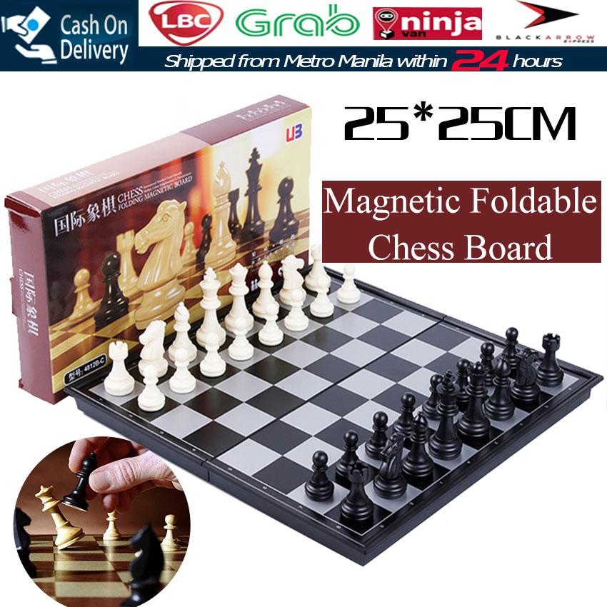 【Fast Delivery】Portable Folding Magnetic International Chess Set Chess ...
