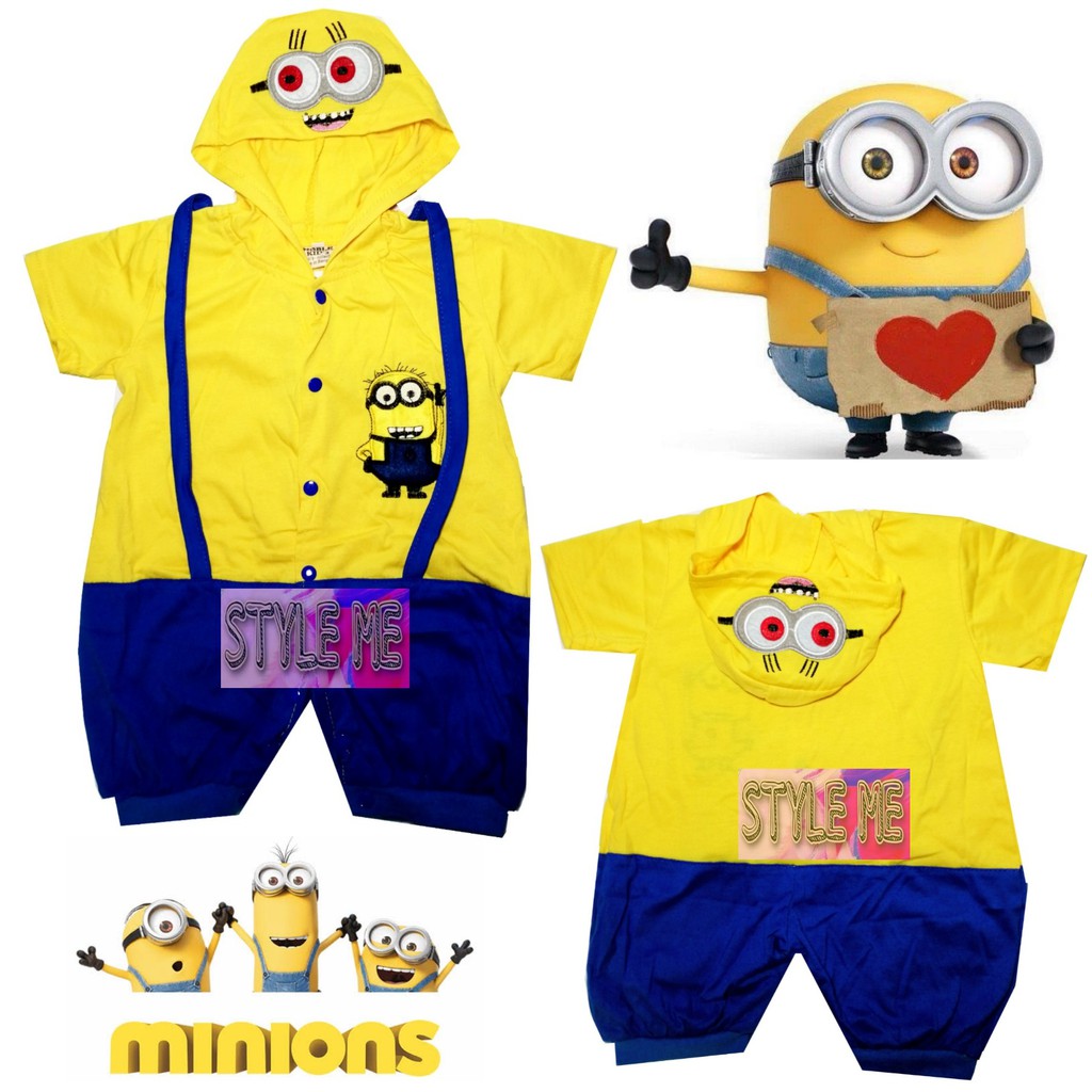 DESPICABLE ME MINIONS CHARACTER COSTUME OVERALL FOR BABY | Shopee ...