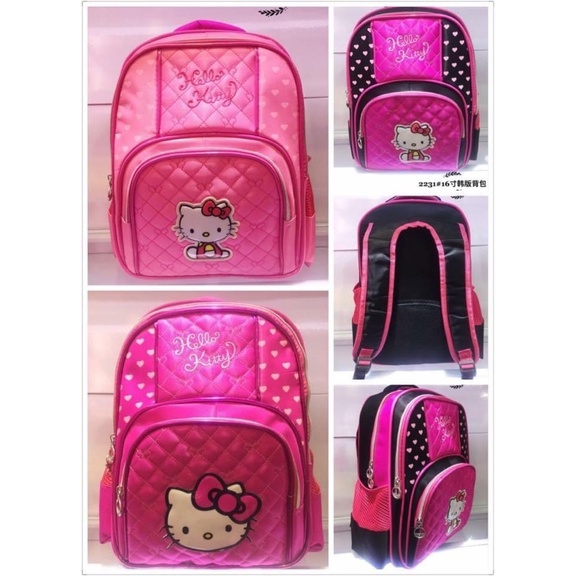 Cartoon hello kitty school backpack 16inch | Shopee Philippines