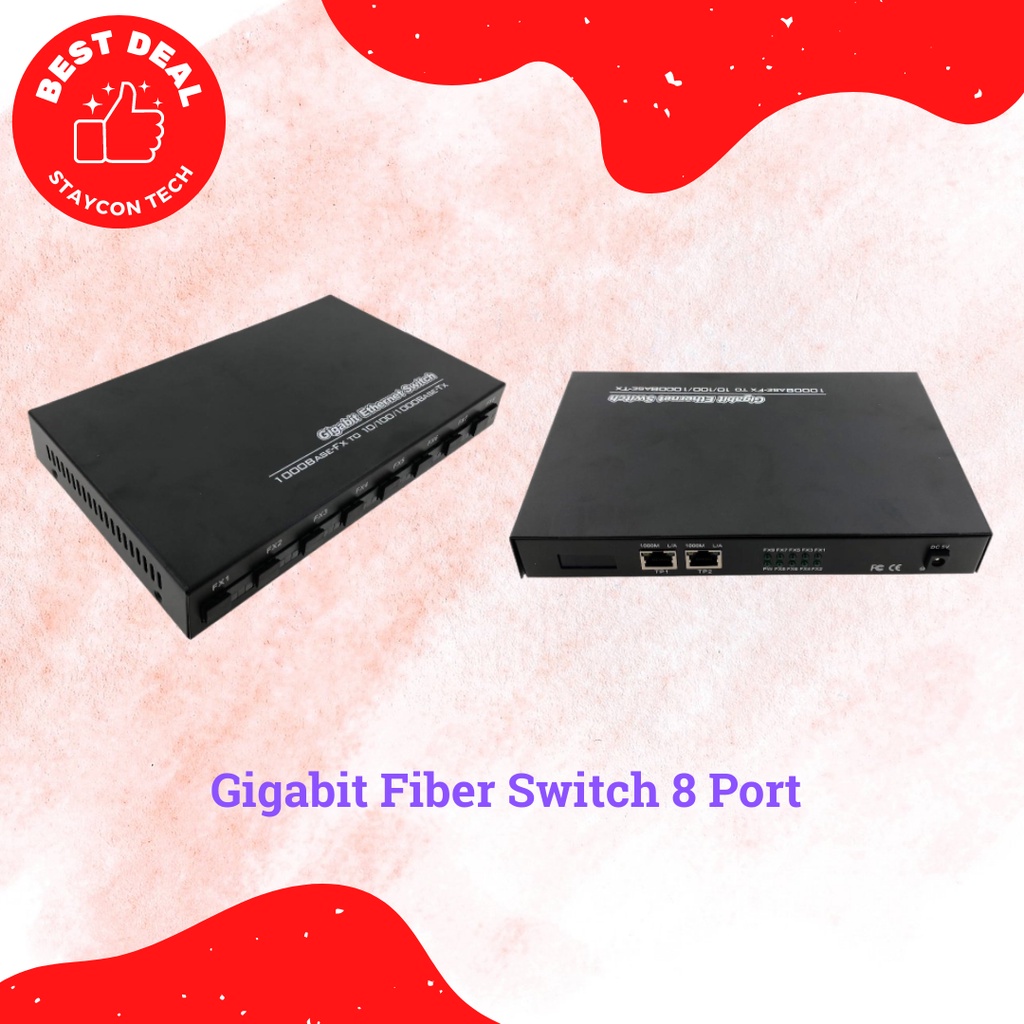Gigabit Ethernet Switch, Fiber Switch 8-PORT 10/100/1000 Base-T to 1000 ...