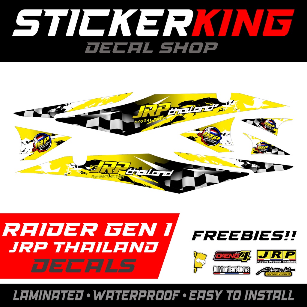 RAIDER GEN1 JRP THAILAND DECALS (YELLOW) | Shopee Philippines