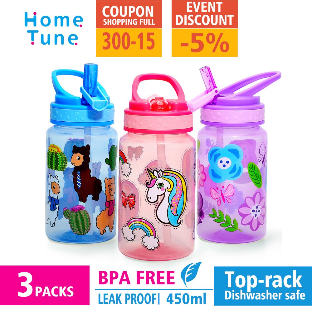 [3-Pack]cute ladies Water Bottle for School Kids Girls, BPA FREE & Leak ...