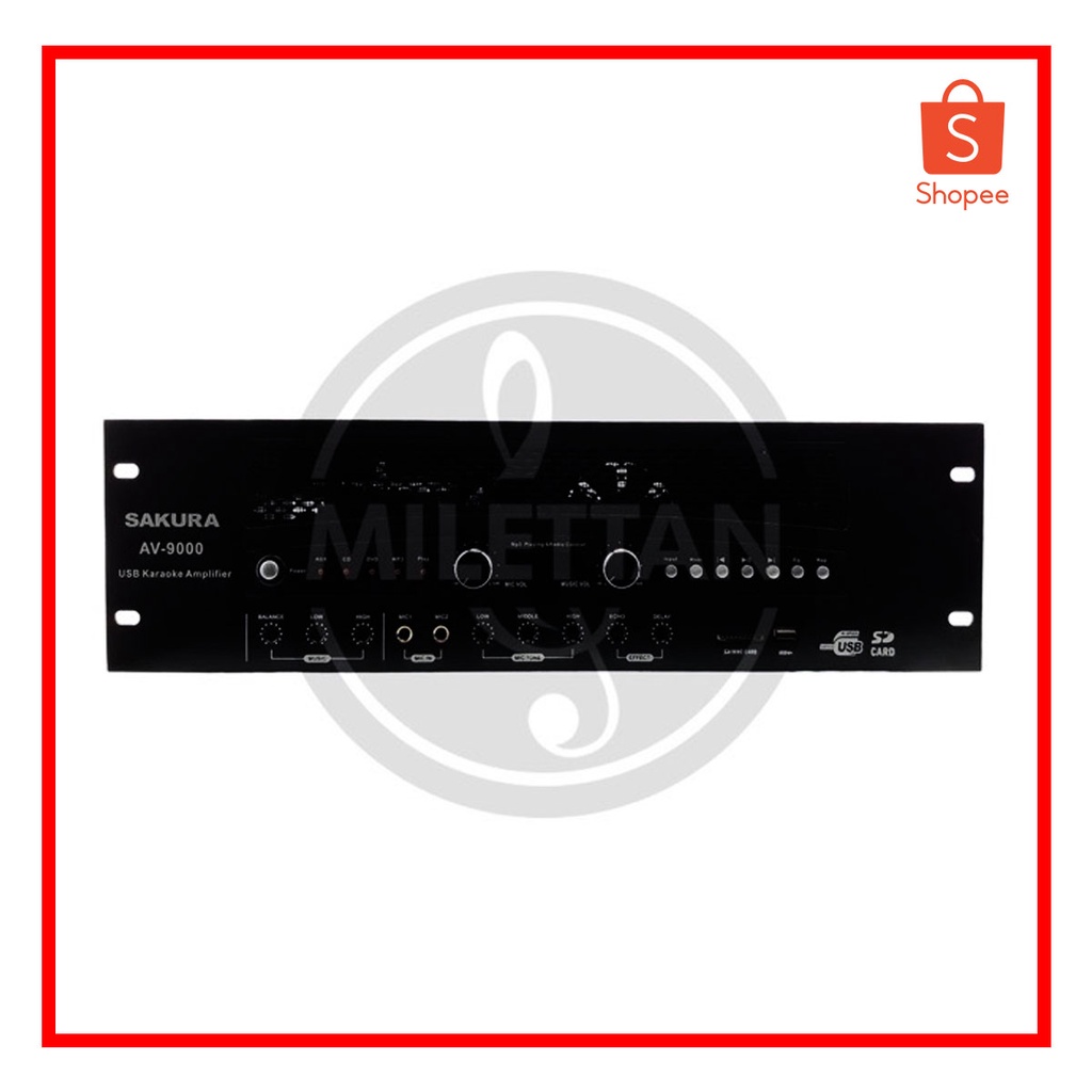 Sakura AV-9000 2-CH Digital Stereo Echo Mixing Amplifier 1800W [Original][Amplifier] | Shopee ...