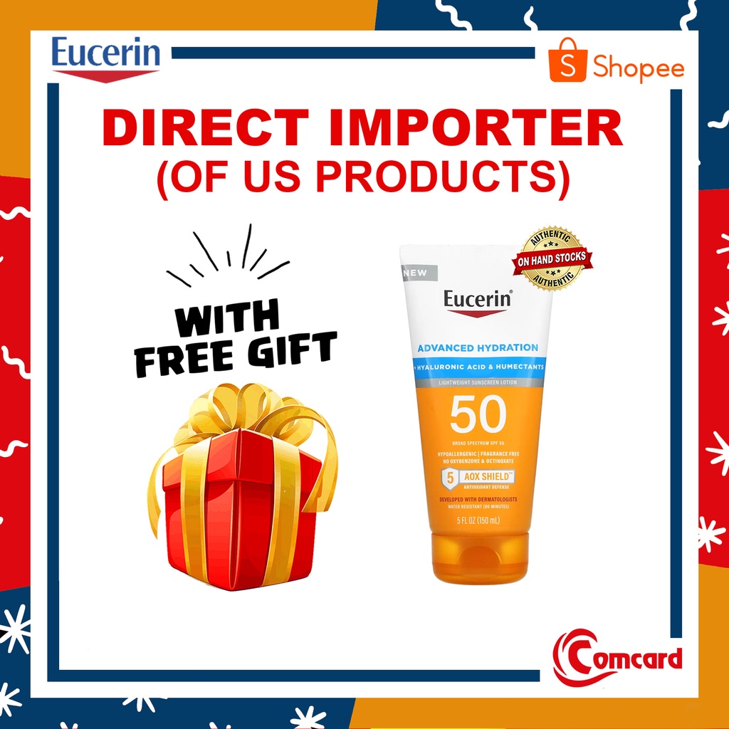 Eucerin, Advanced Hydration, Sunscreen Lotion, SPF 50, Fragrance Free ...