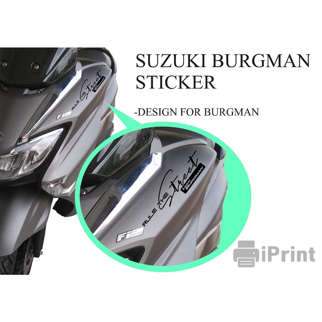 Suzuki Burgman Rule the Street Sticker - Cut Out Sticker, Waterproof ...