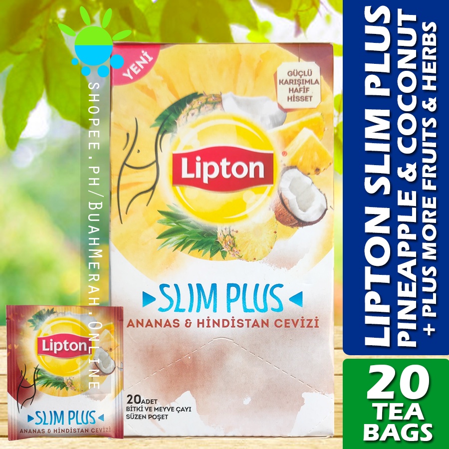 LIPTON SLIM PLUS SLIMMING HERBAL and FRUIT TEA 20 Bags PINEAPPLE ...