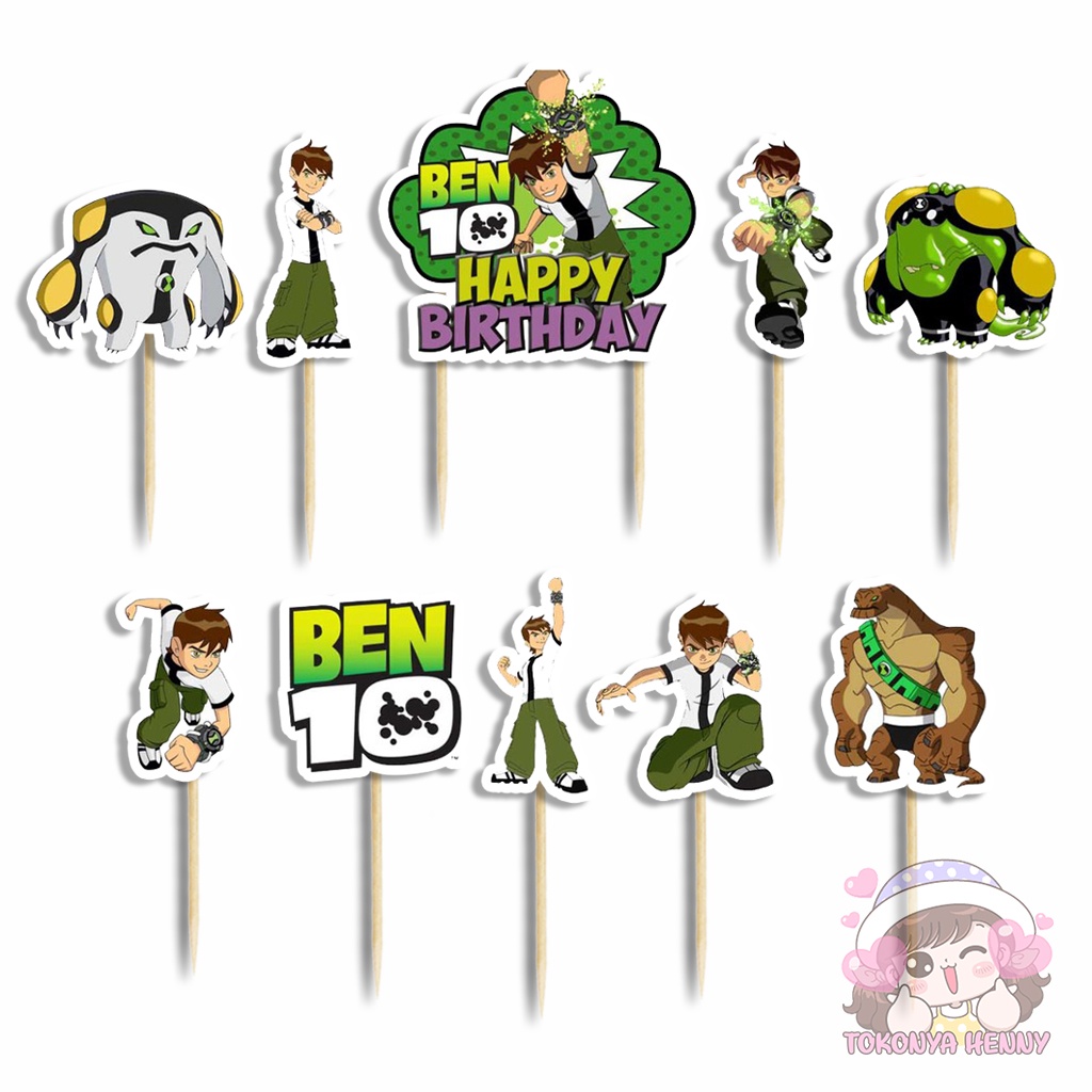 BEN 10 motif Birthday Cake Decoration Cake Topper | Shopee Philippines