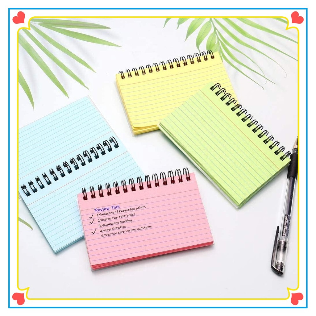 5x3 Inches Multicolor Index Cards Ruled Flash Cards With Double Covers ...
