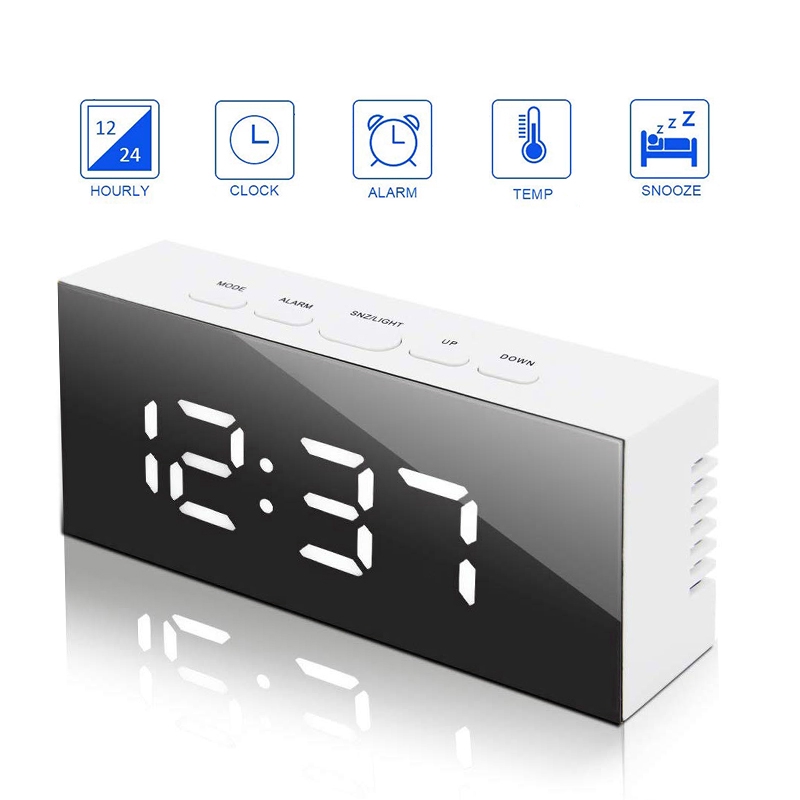 Digital Clock Wall Clock LED Modern Smart Alarm Clocks Display Desk ...