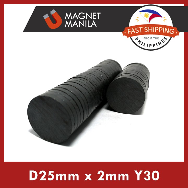 Magnet Manila D25mm X 2mm Y30 Ferrite Magnet | Shopee Philippines