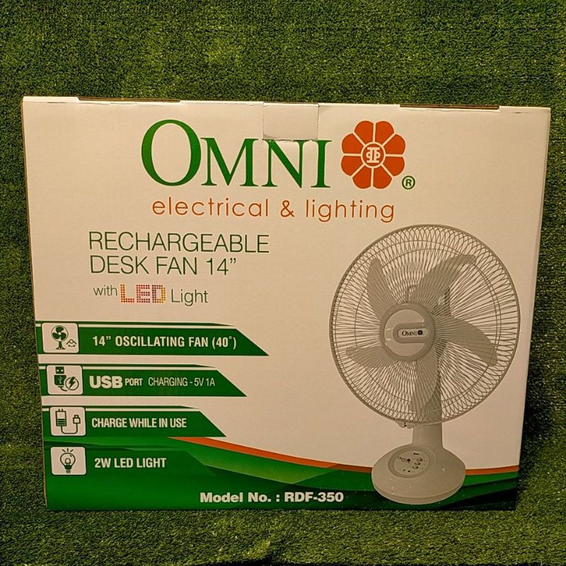 Omni Rechargeable Desk Fan with LED Light RDF-350 | Shopee Philippines