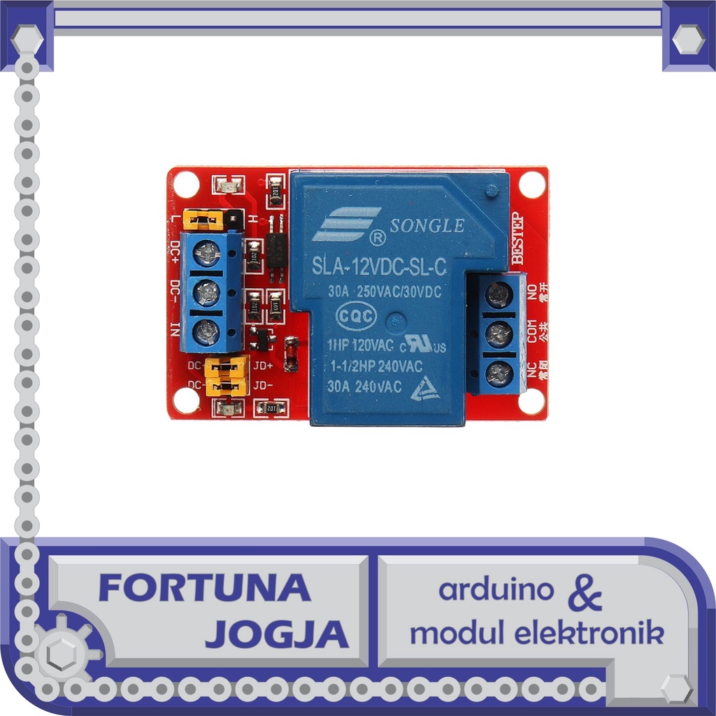 Relay Module 1 Channel DC 5V 12V 24V 30A Hi-Lo Input Optocoupler ...