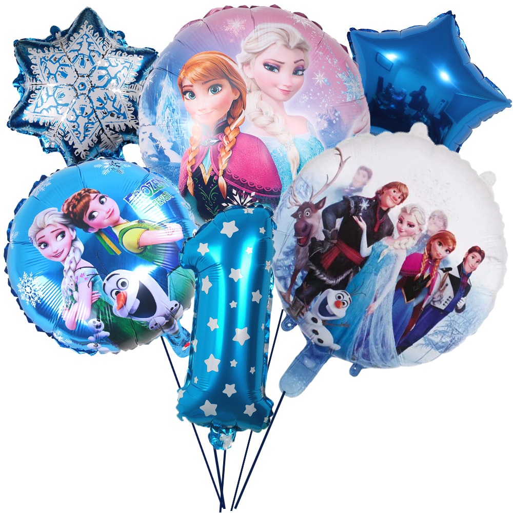 6pcs/set Frozen Princess Elsa Foil Balloons 32inch Number Decoration ...