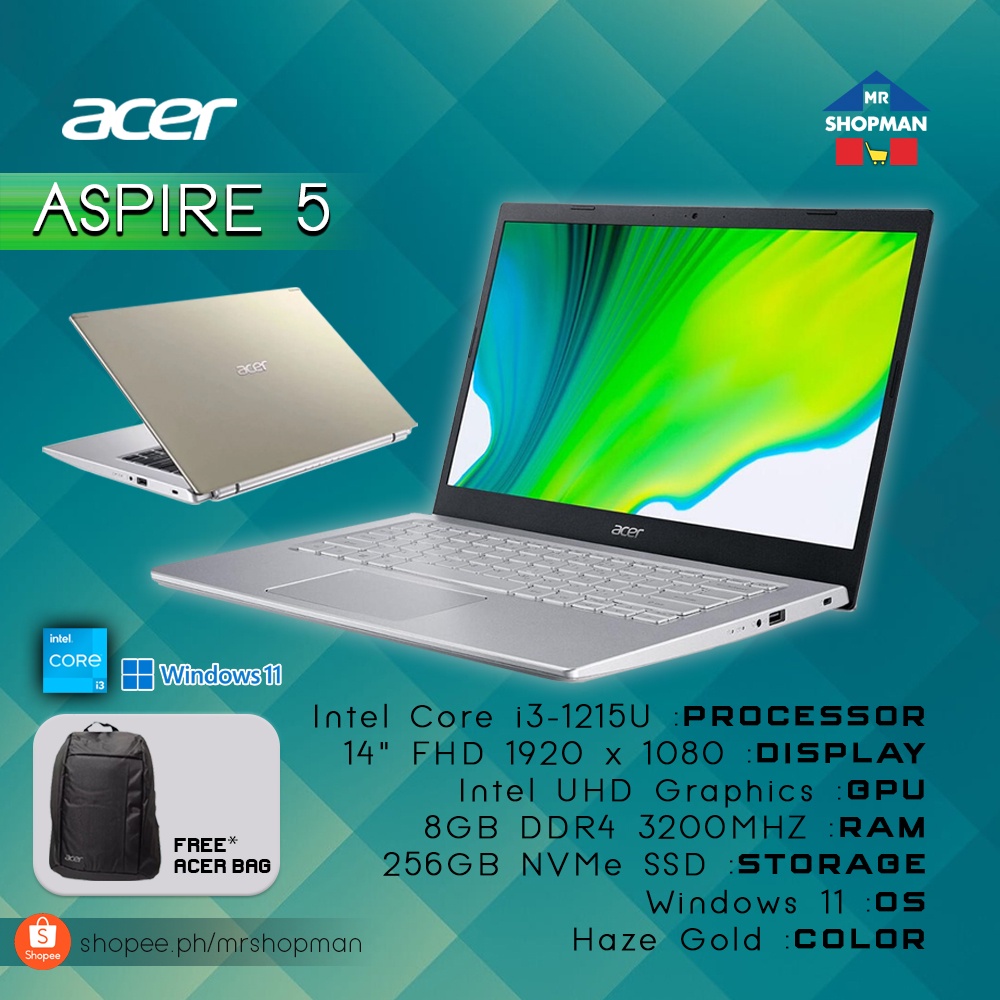 Acer Aspire 5 Intel Core i3 1215U | 14 FHD 1920x1080 | 8GB DDR4 | 256GB ...