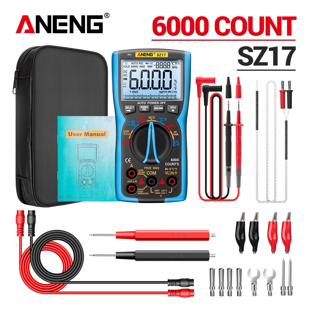 Aneng Sz17 Digital Multimeter 6000 Profesional True Rms Analog Tester ...
