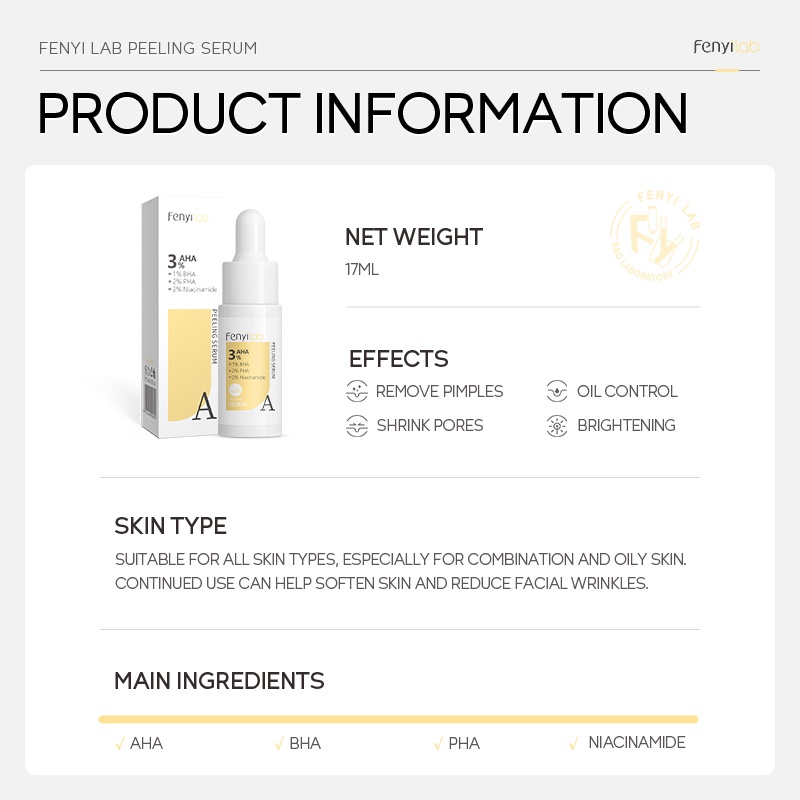 FENYI Lab Serum Niacinamide Retinol AHA Mandelic Acid Brightening Anti ...